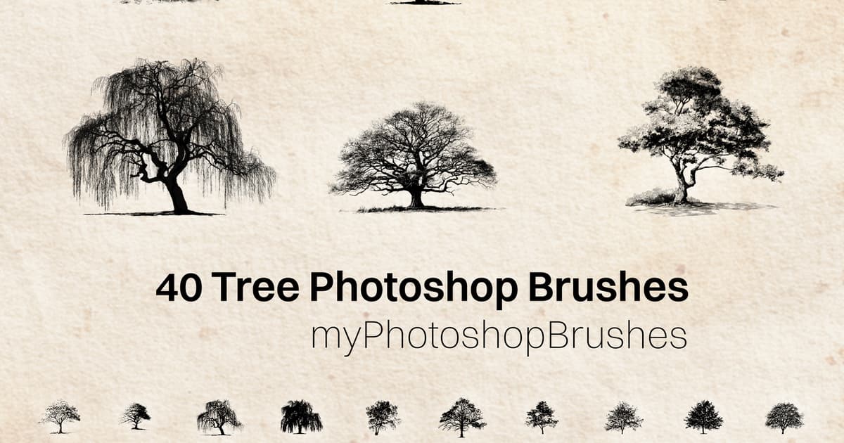40 Tree Photoshop Brushes - Free ABR Download | MPB