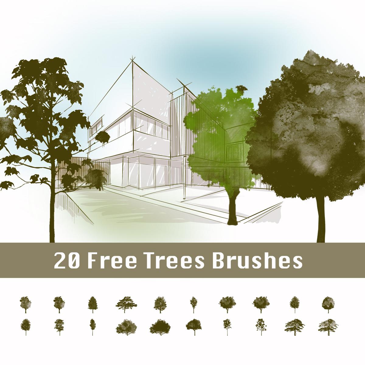 40 Tree Photoshop Brushes - Free ABR Download | MPB