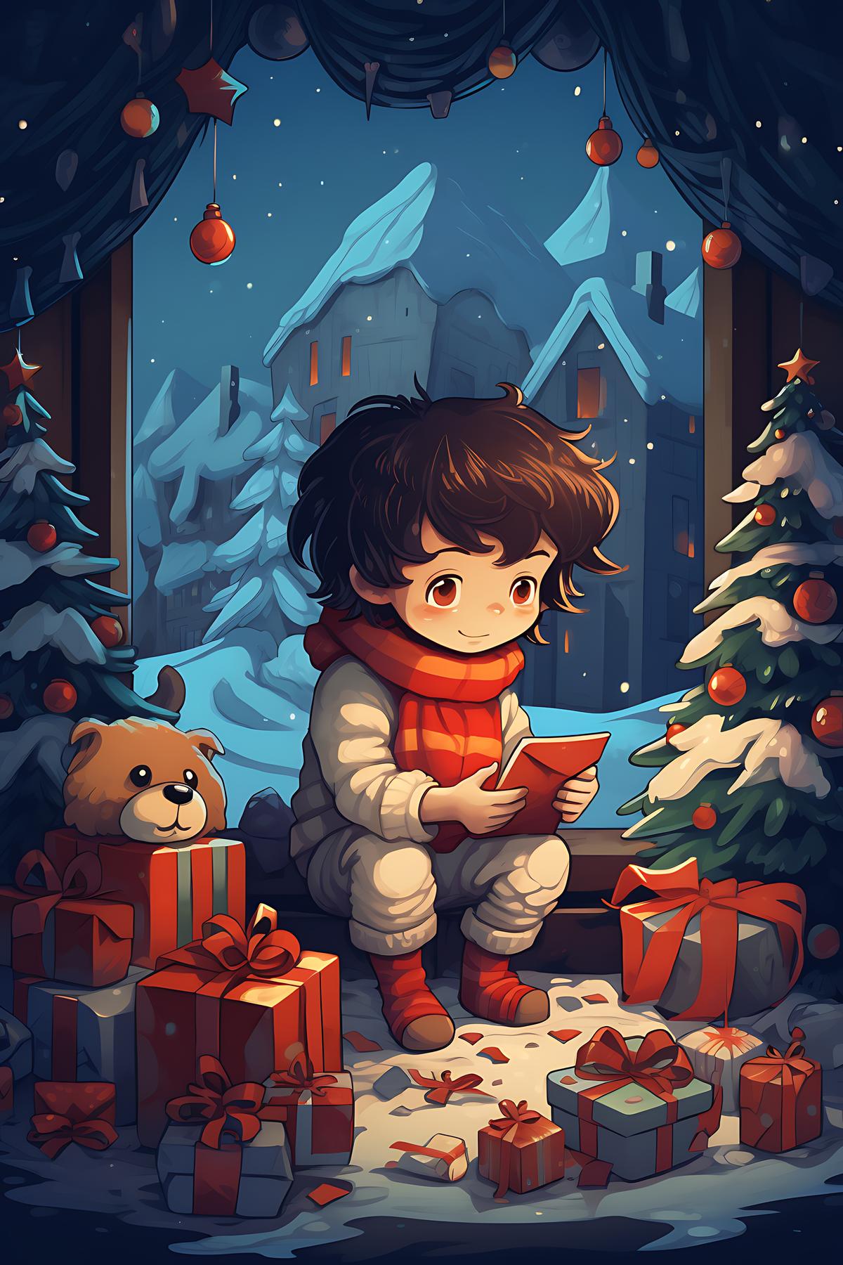 Boy by the Christmas Tree - Free JPG Download | MPB