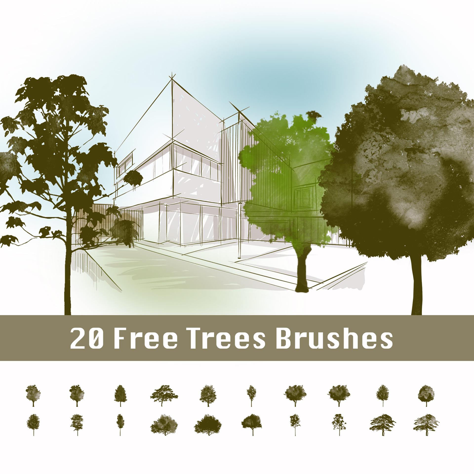 20 Free Tree Brushes - Free ABR Download | MPB