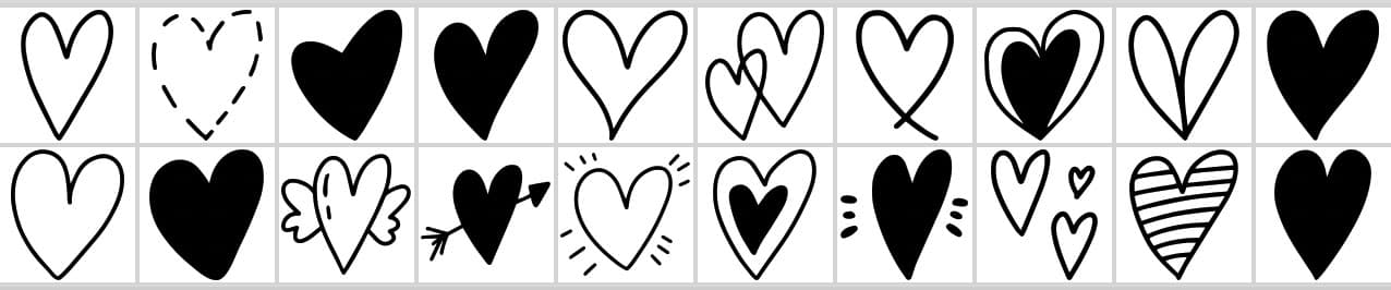 20 Heart Custom Shapes - Free Custom-shapes Download | MyPhotoshopBrushes
