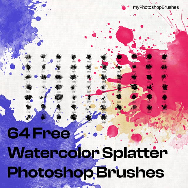 64 Free Watercolor Splatter Brushes - Free ABR Download | MPB