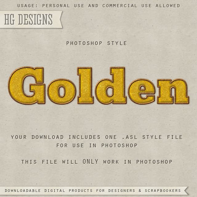 Golden Style for Photoshop - Free Styles-gradients Download ...