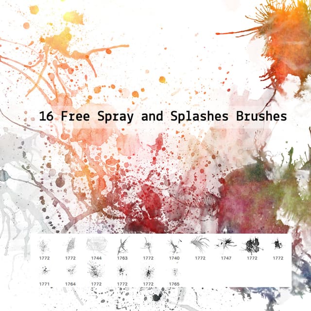 16 Free Spray and Splashes Brushes - Free ABR Download | MyPhotoshopBrushes