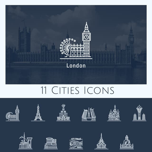 11 Cities Icons - Free Custom-shapes Download | MPB