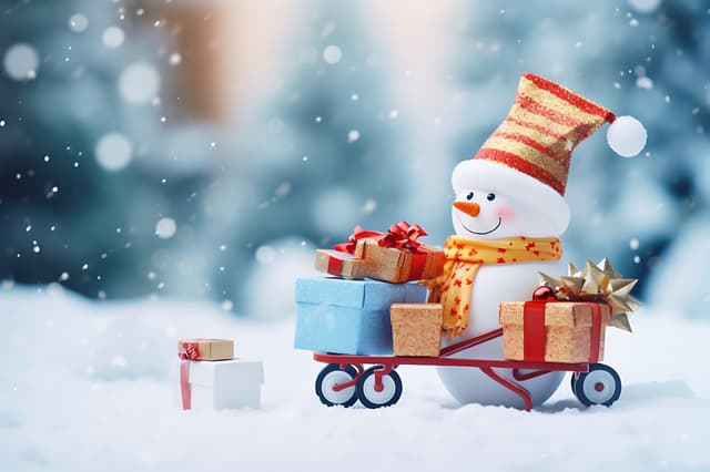 Snowman's Festive Delivery - Free JPG Download | MPB
