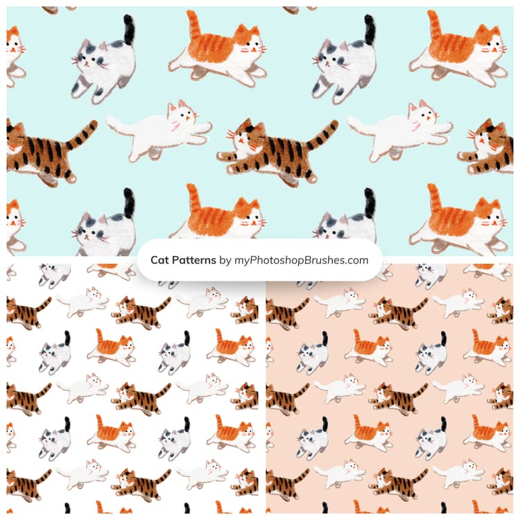 Cat Patterns – Cute Seamless PS Patterns - Free PAT, PNG Download | MPB