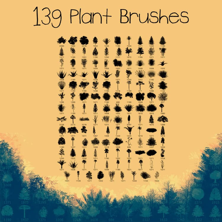 40 Tree Photoshop Brushes - Free ABR Download | MPB