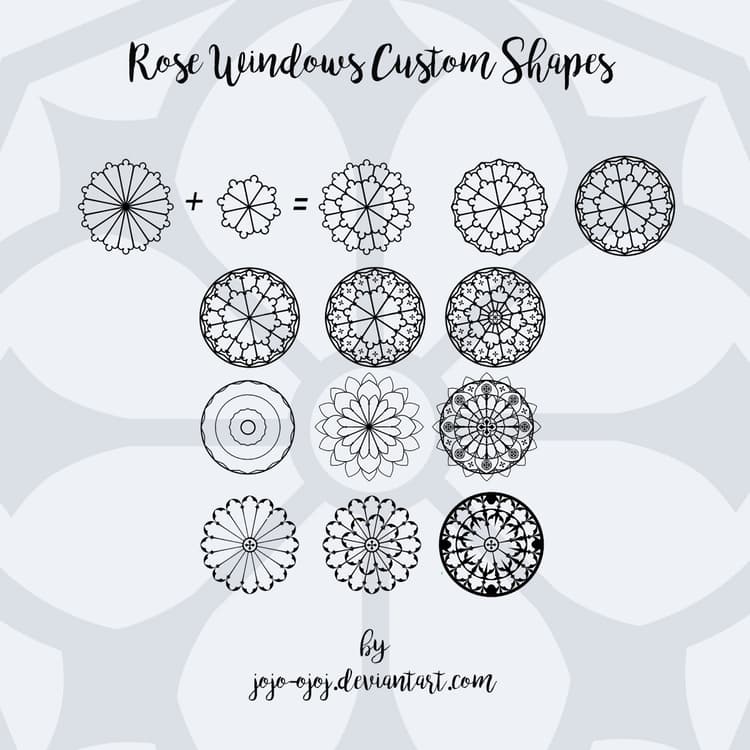 Rose Windows Shapes - Free CSH Download | MyPhotoshopBrushes