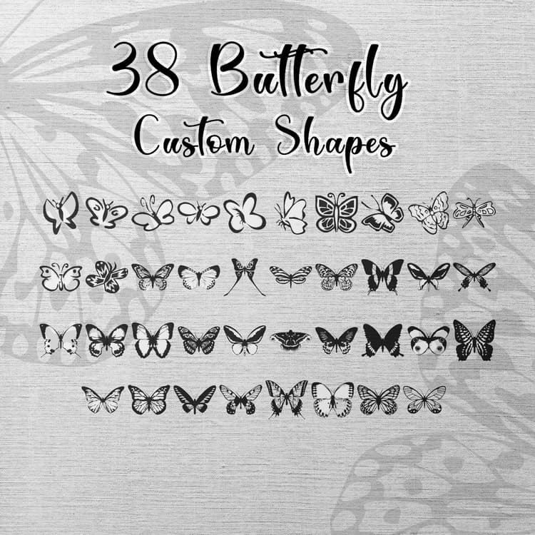 38 Butterfly Custom Shapes - Free Custom-shapes Download | MPB
