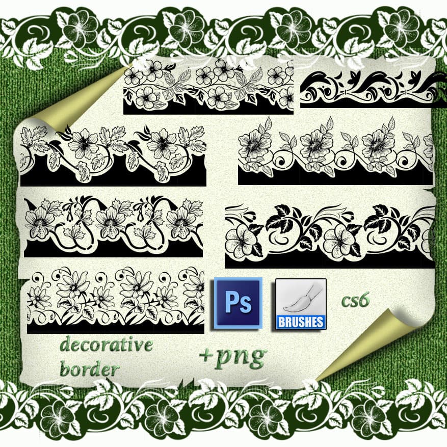 7 Decorative Borders Brushes - Free ABR Download | MyPhotoshopBrushes